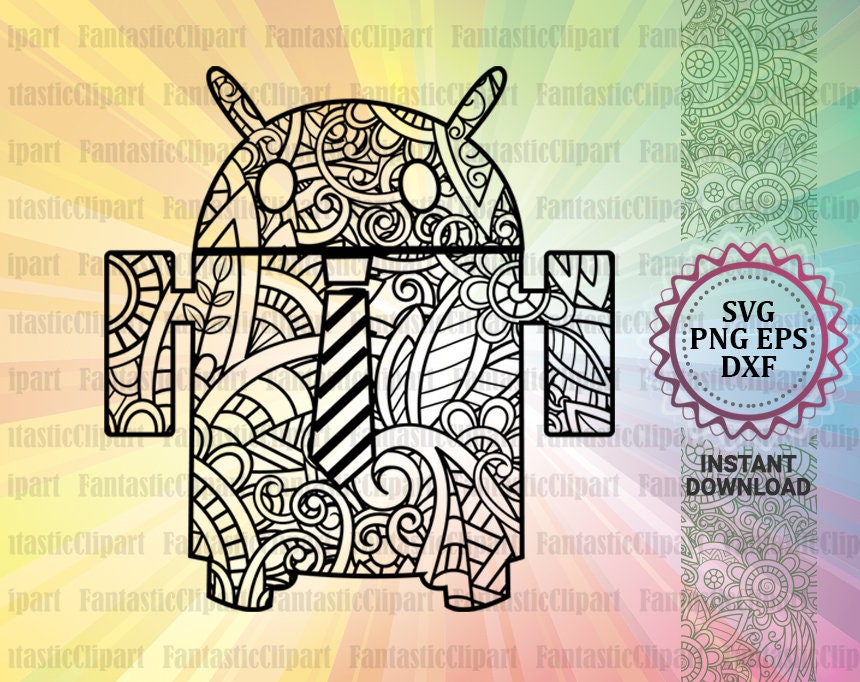 Robot Svg Robot Mandala Design Robot Clipart Robot Decal | Etsy