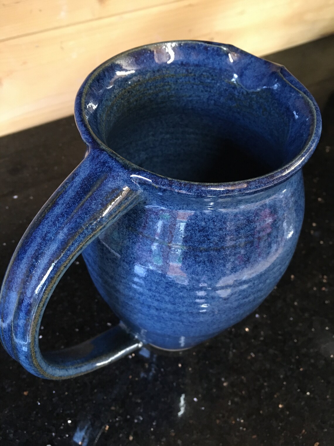 Large Jug ceramic Blue Stoneware Long handle style jug - Etsy.de