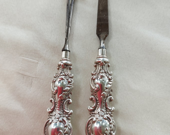 Antique Hallmarked Silver Handled Victorian Manicure Set - Etsy