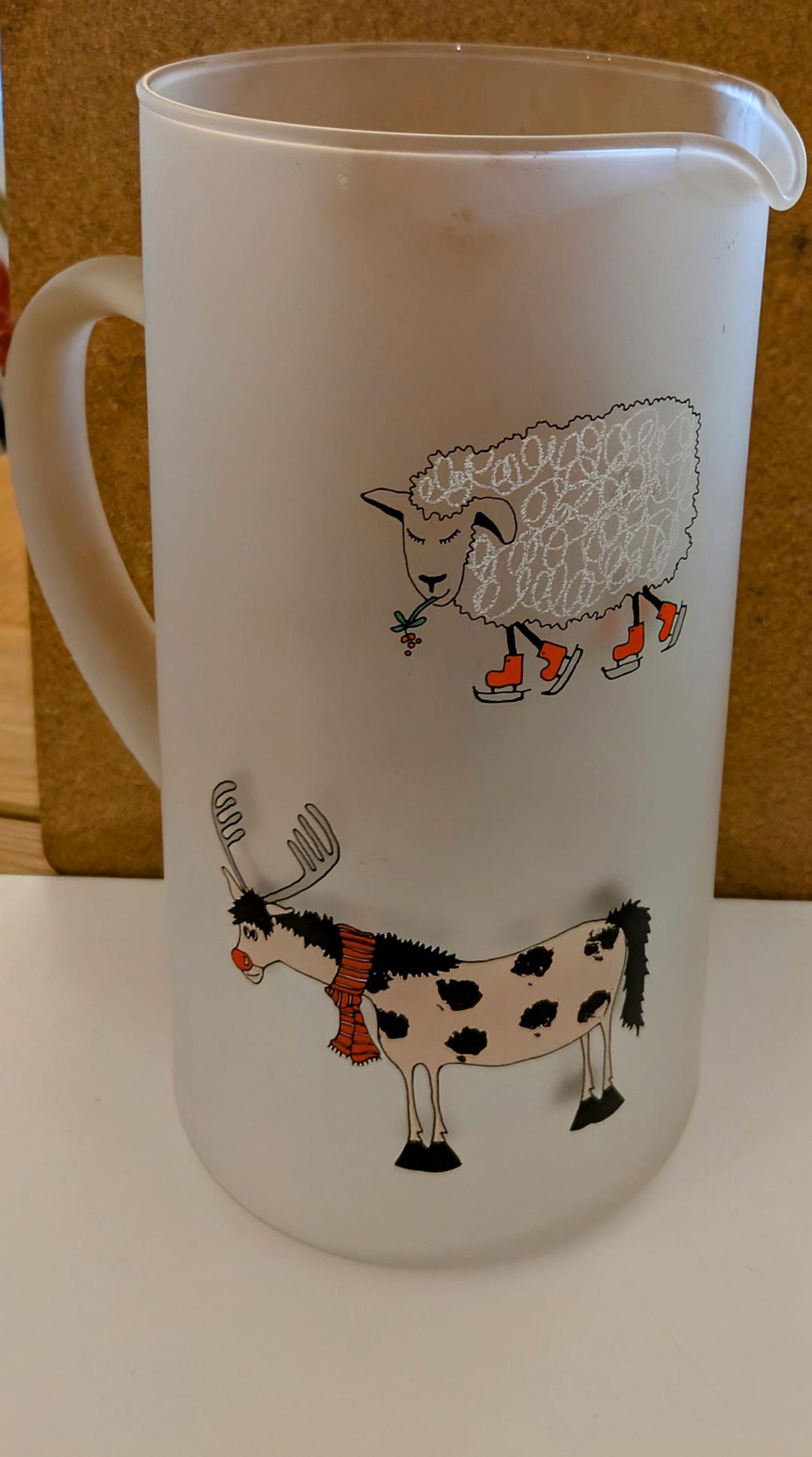 Dartington Frosted Glass Farmyard Animals Pitcher Plus Frosted Drinking ...