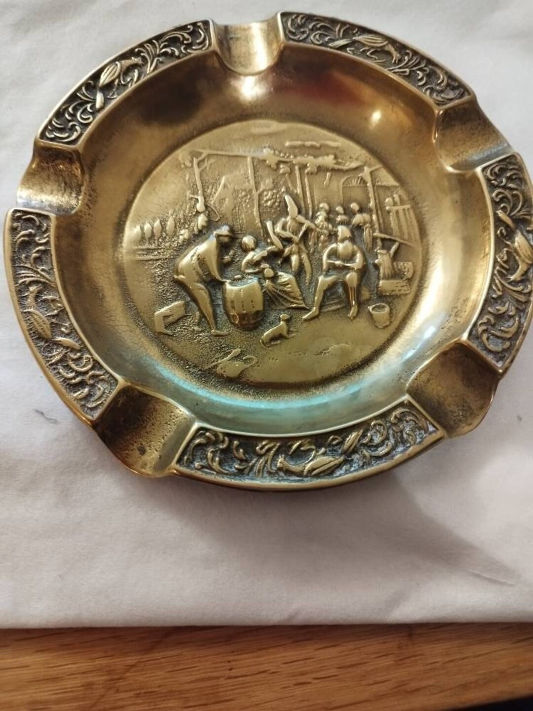 Large Vintage Brass Ashtray - Etsy