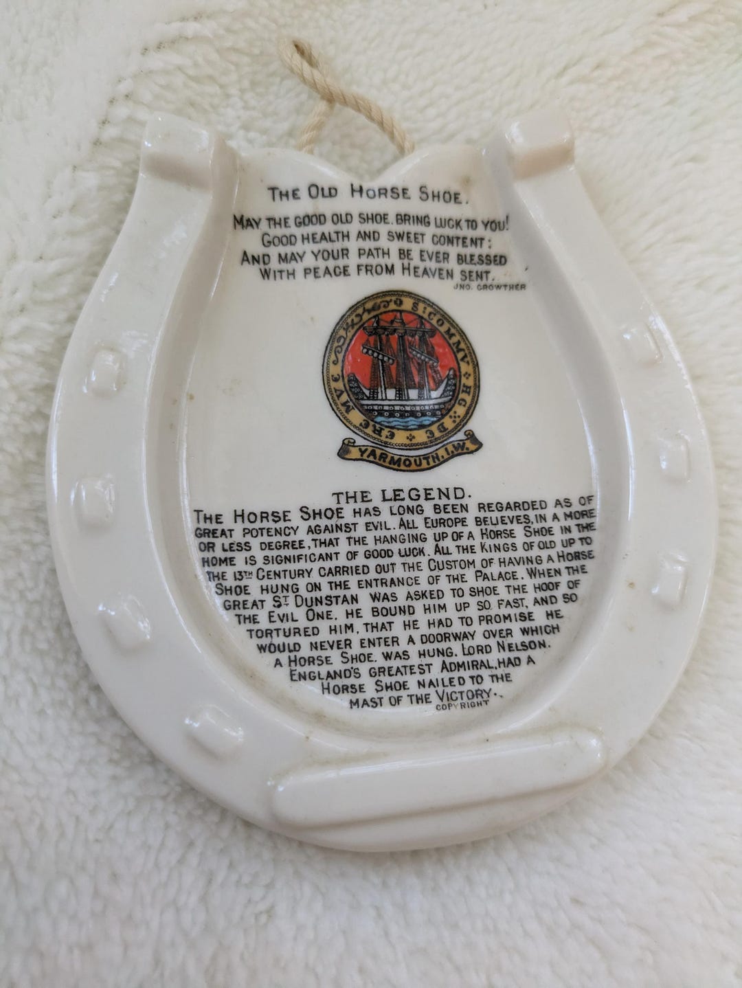 Vintage W H Goss 'yarmouth' Crested Ware Ceramic Horse Shoe - Etsy UK