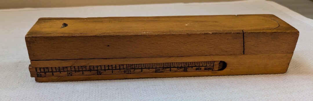 Vintage Wooden Pencil Box With Removable Ruler - Etsy