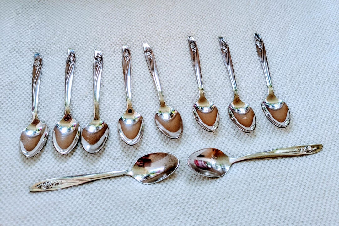 10 Vintage Oneida Roseanne Silver Plated Coffee Spoons - Etsy