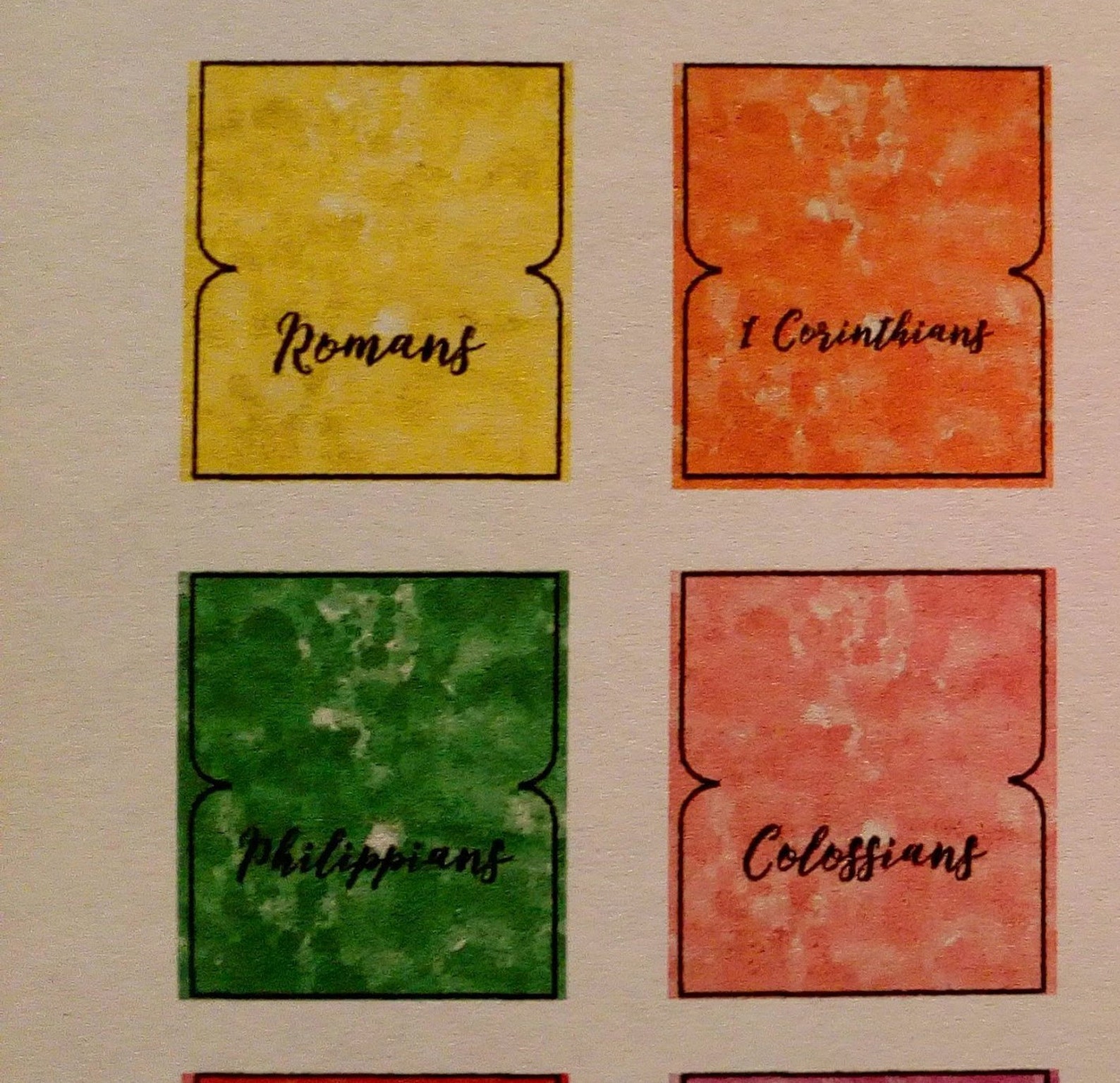 Coloured Books of the Bible Tabs, Bible Journaling, Bible Colouring ...