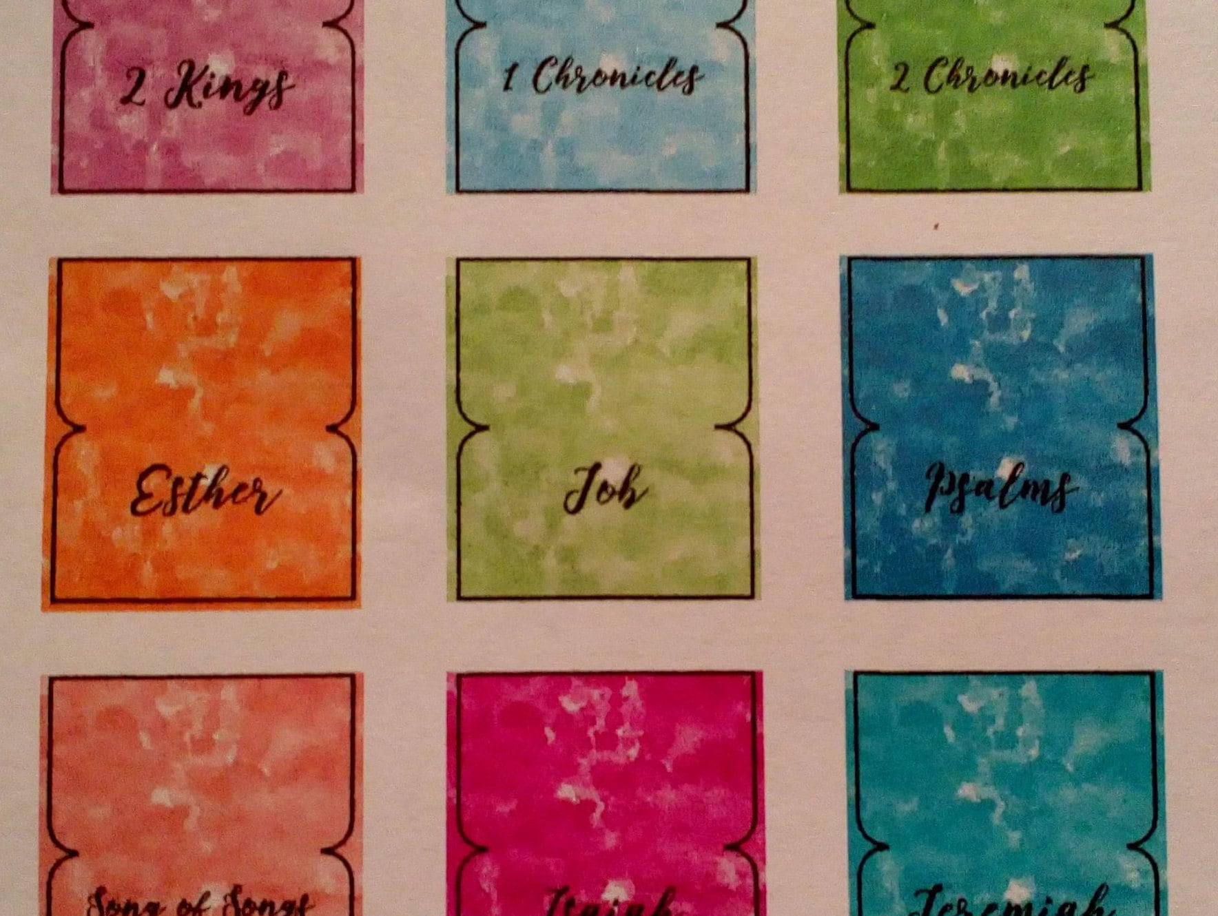 Coloured Books of the Bible Tabs, Bible Journaling, Bible Colouring ...