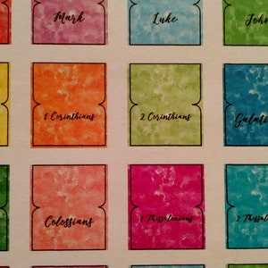 Coloured Books of the Bible Tabs, Bible Journaling, Bible Colouring ...