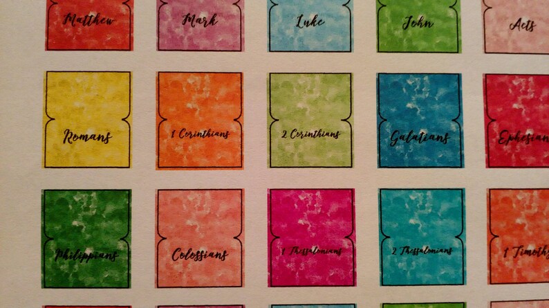 Coloured Books of the Bible Tabs, Bible Journaling, Bible Colouring ...