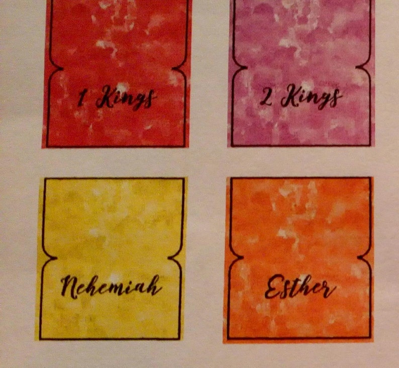 Coloured Books of the Bible Tabs, Bible Journaling, Bible Colouring ...