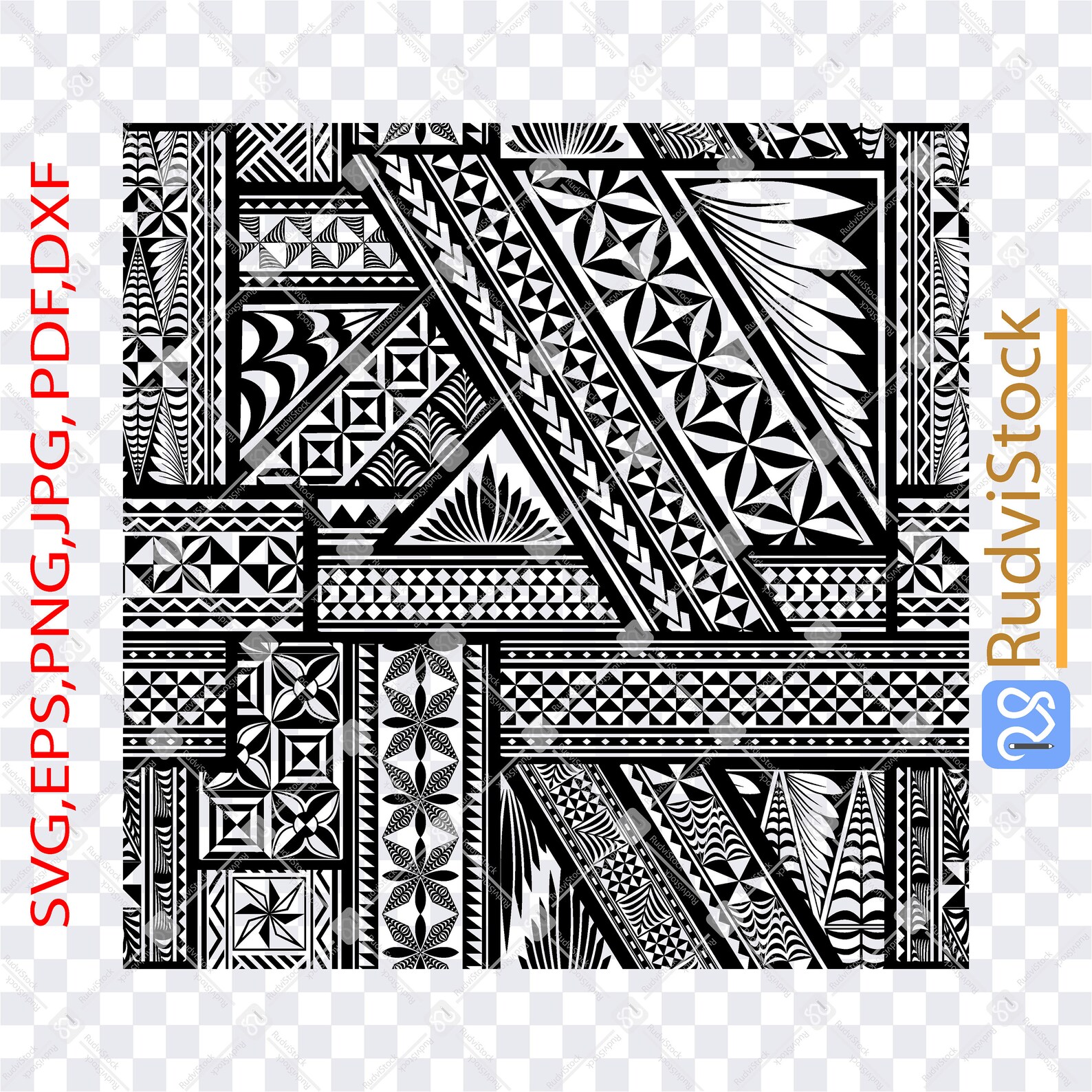 Polynesian Art Digital Design Polynesian Svg Tribal Kupesi | Etsy