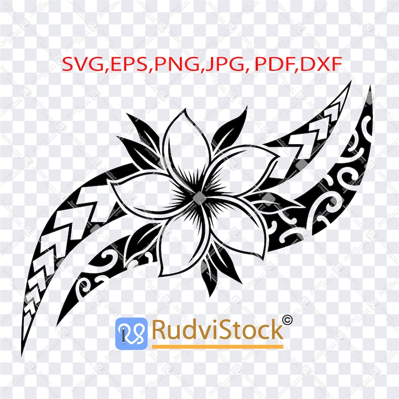 Polynesian Svg Floral Design / Maori Flowers Svg Hawaiian | Etsy