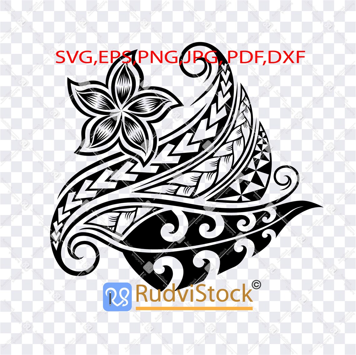 Polynesian Svg Floral Design Maori Flowers Svg Hawaiian | Etsy