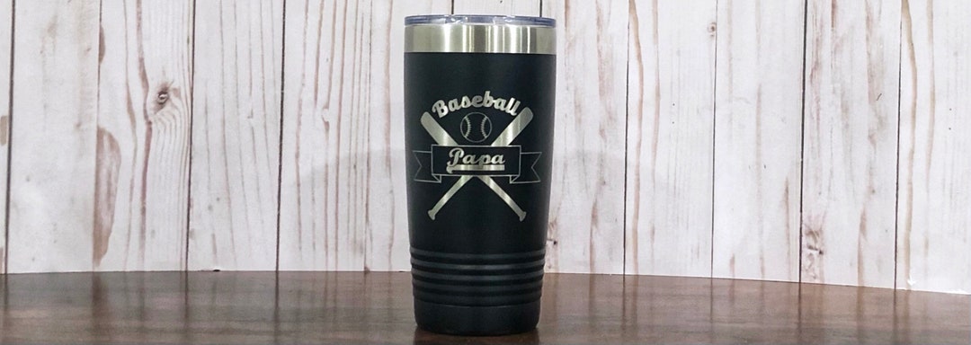 Baseball Papa Engraved Cup - Proud Grandpa Gift - Engraved Travel Mug ...