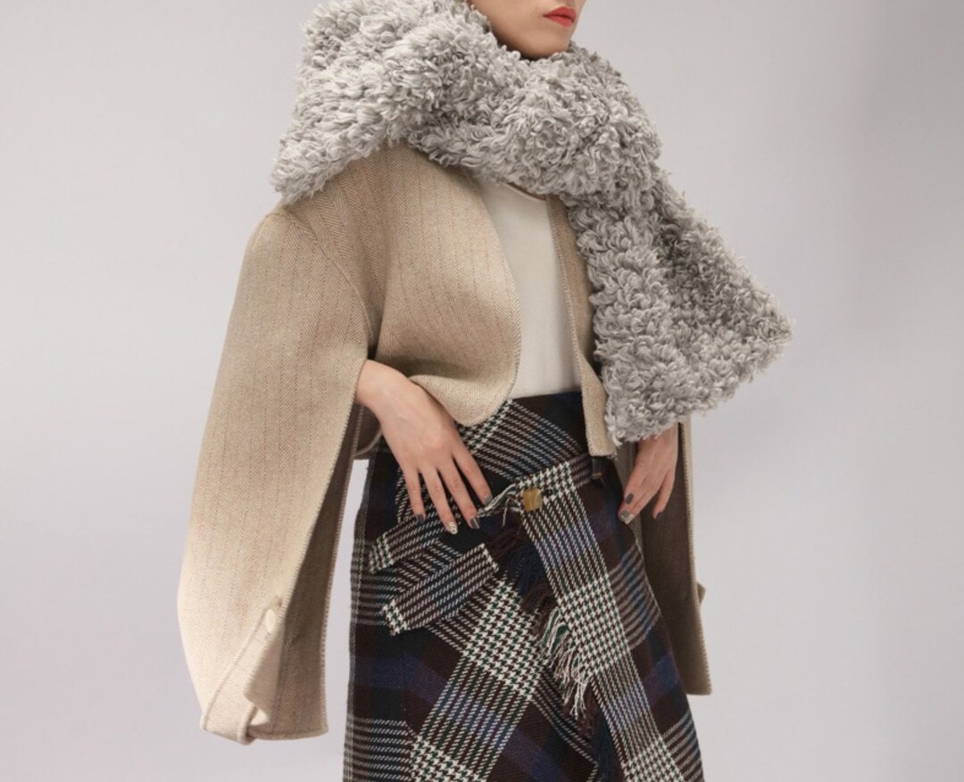 Wool Coat - Short Jacket | Camel Beige + Grey | Cape Fall Winter ...