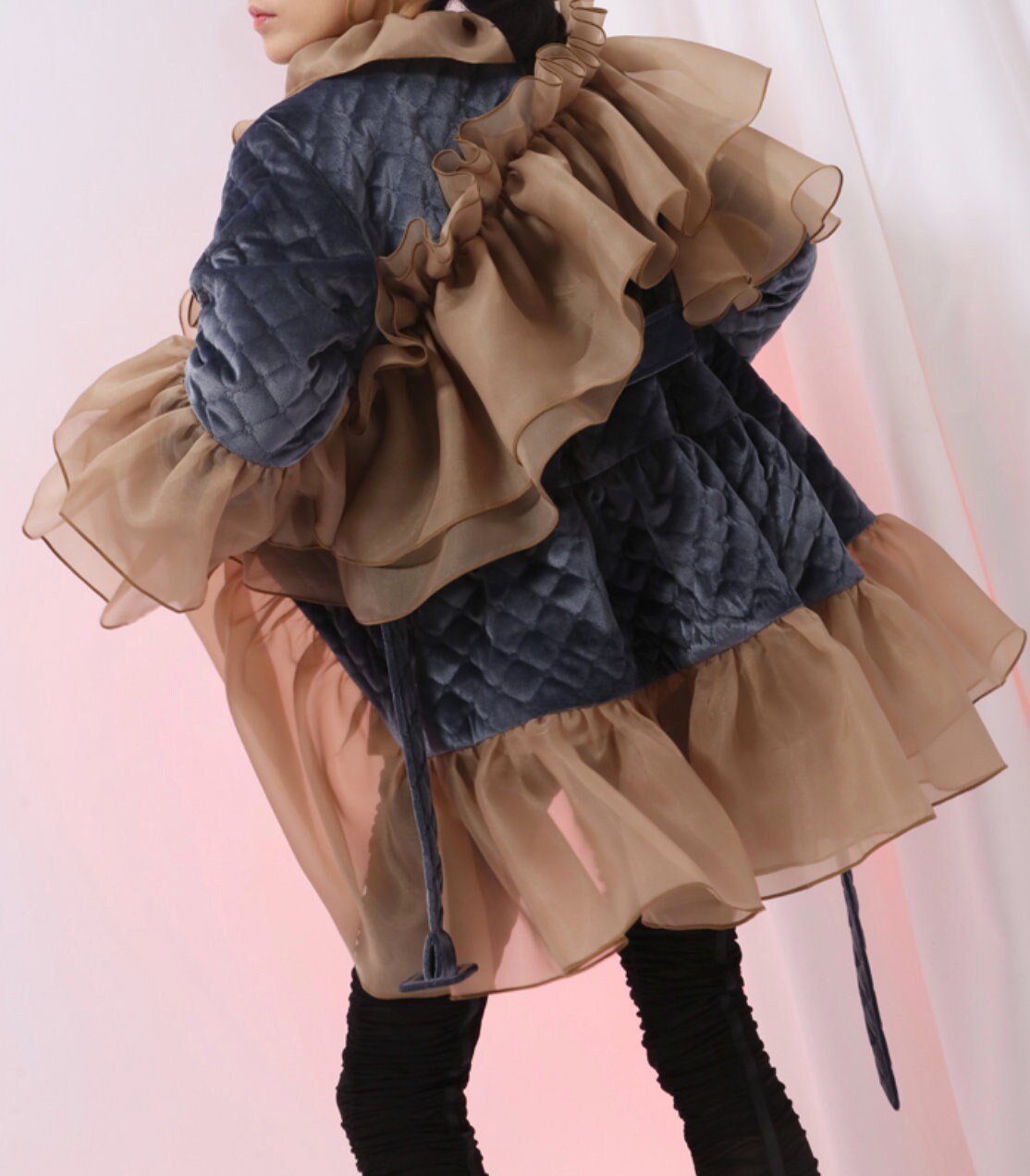 Velvet Coat Festival Quilted Jacket Spring Ruffle Bomber | Etsy