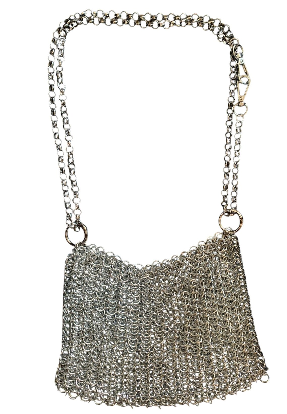 Chain Mail Bag | Silver Metal Purse | Metallic Chainmail Space Age ...