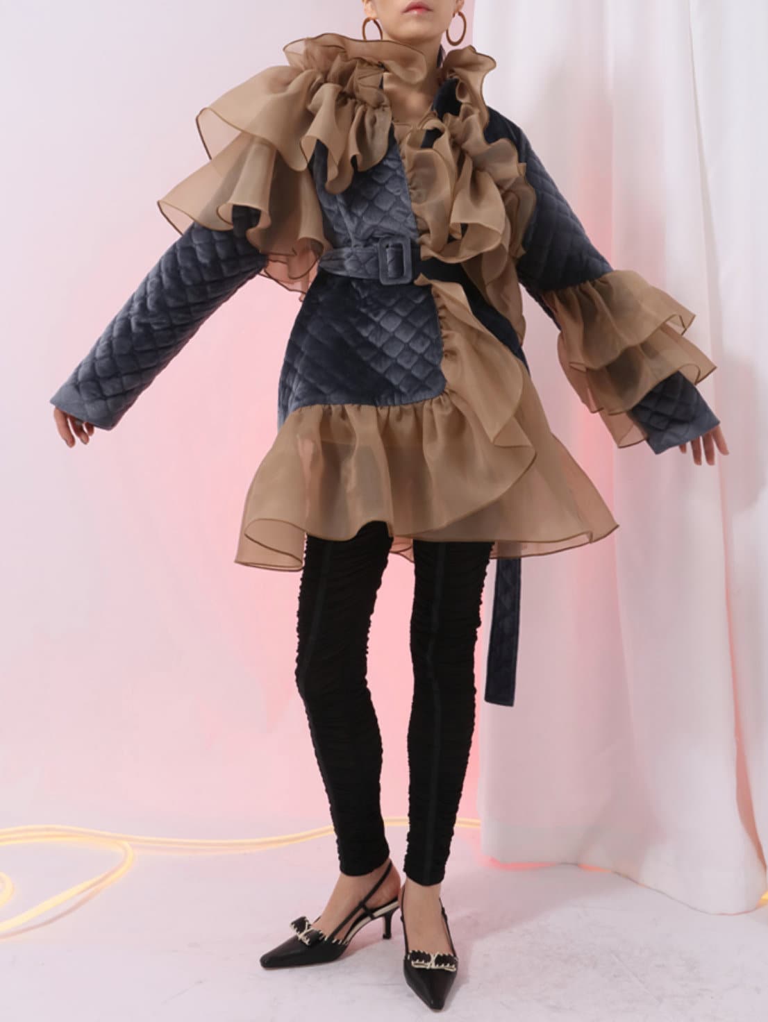 Velvet Coat Festival Quilted Jacket Spring Ruffle Bomber | Etsy