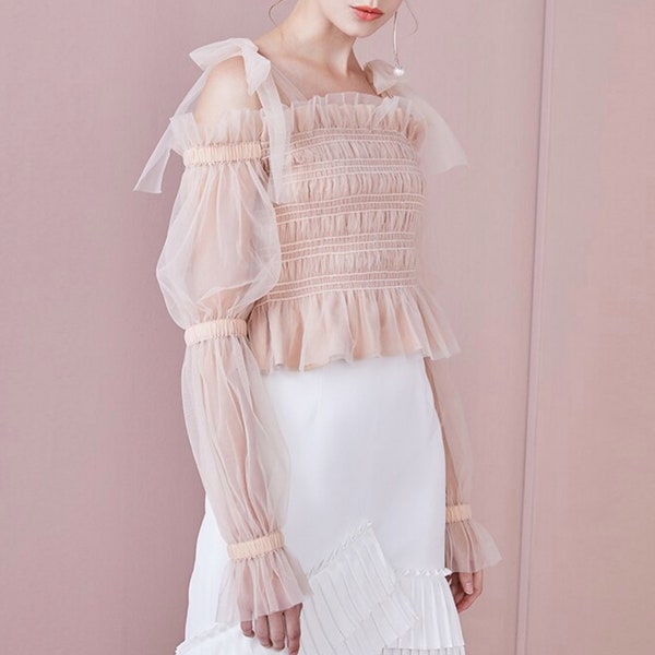 Off Shoulder Ruffle Tops - Etsy