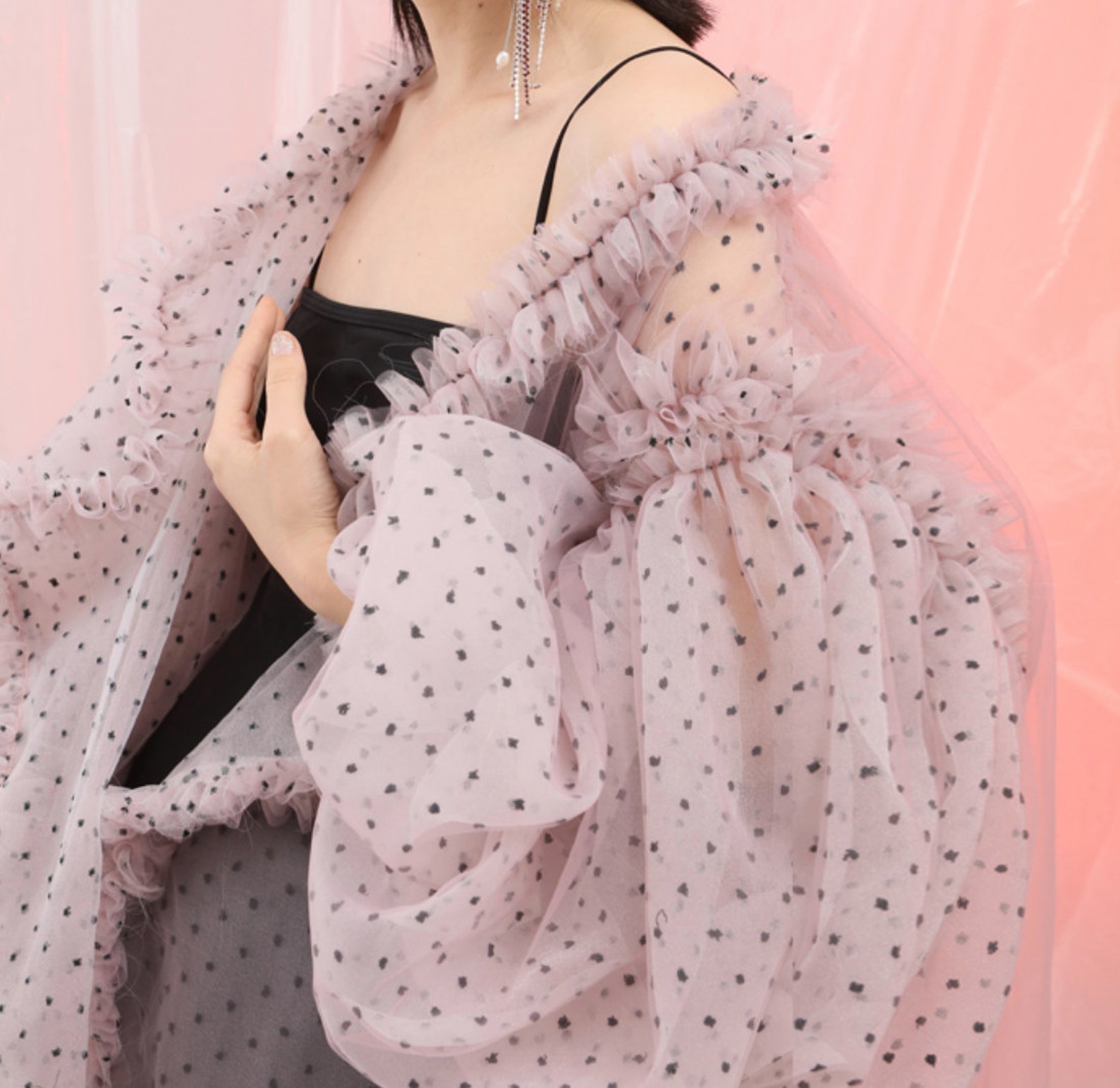 Sheer Robe Long Jacket Ruffle Dress Loose Transparent - Etsy Australia