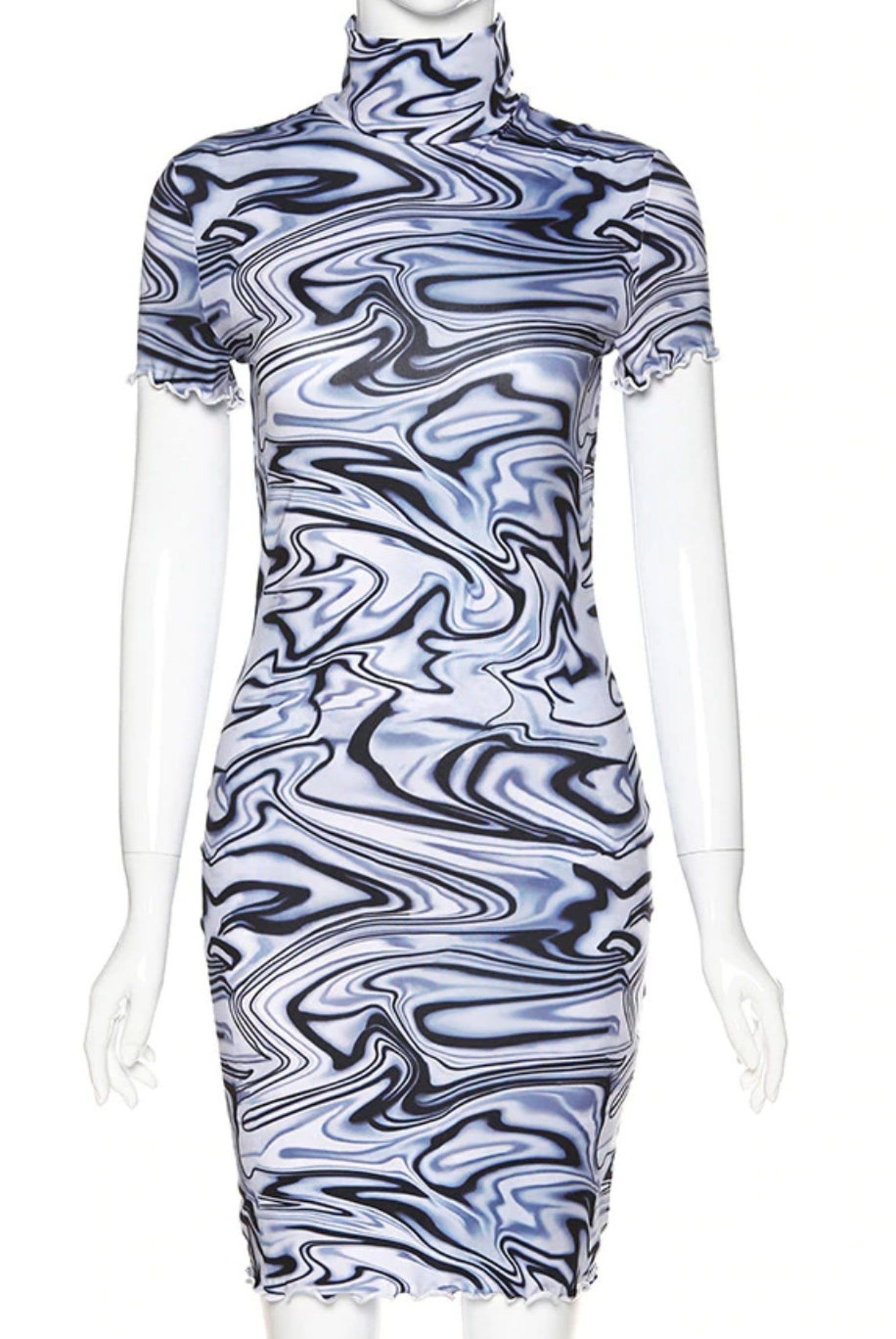 Swirl Dress | Optical Illusion | Bodycon Sheer Mesh Dress | Abstract ...