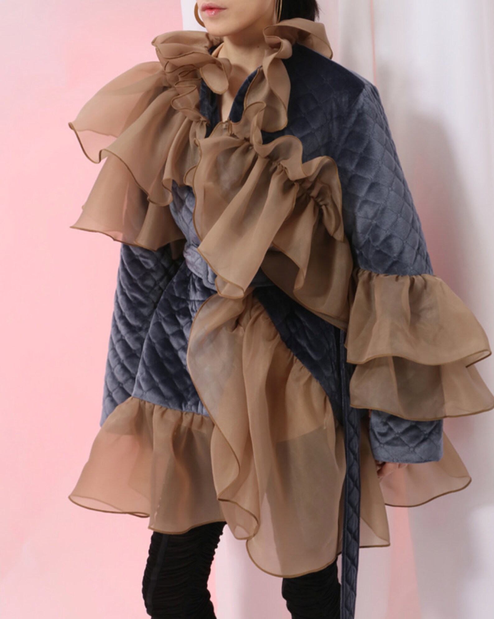 Velvet Coat Festival Quilted Jacket Spring Ruffle Bomber | Etsy