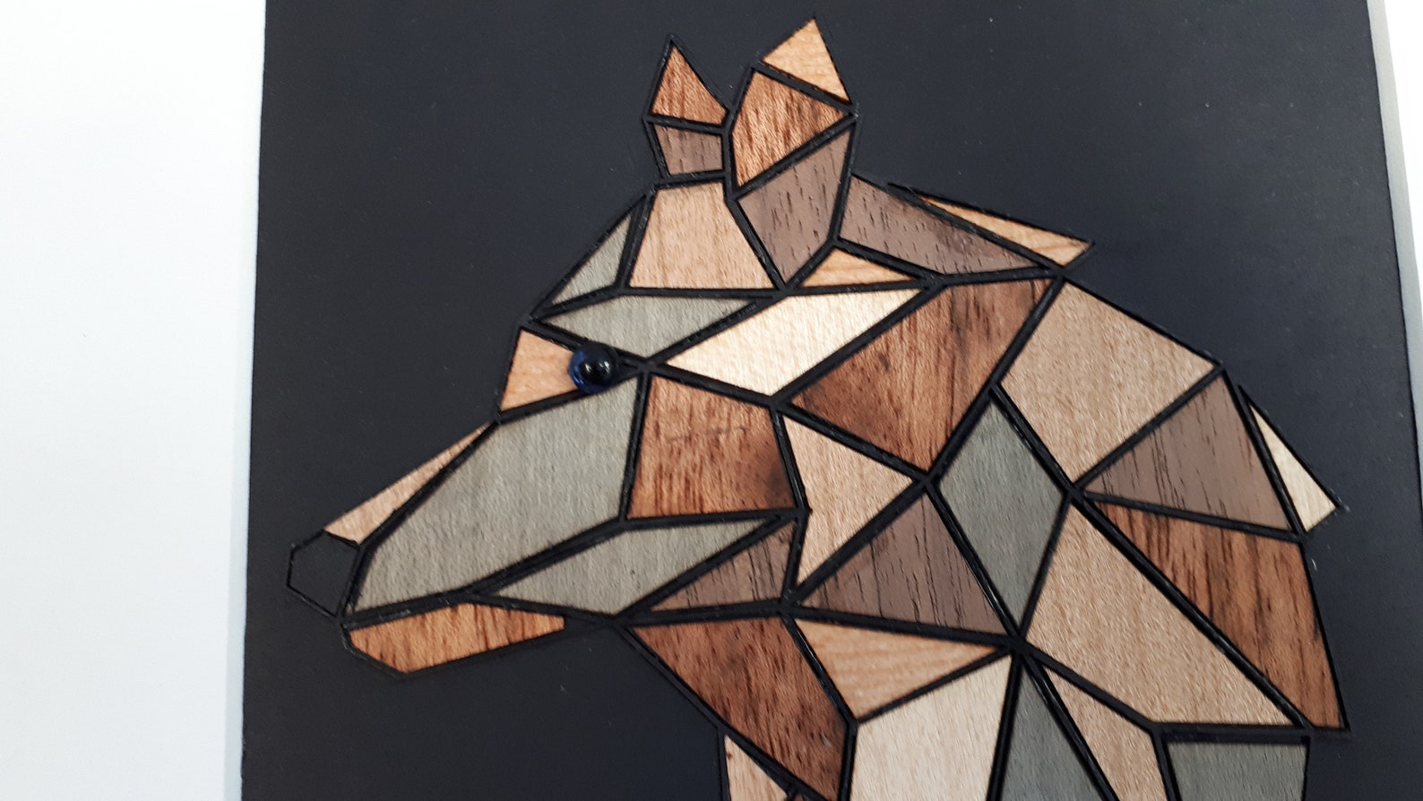 Wolf Mosaic Portrait Wood Veneer - Etsy UK