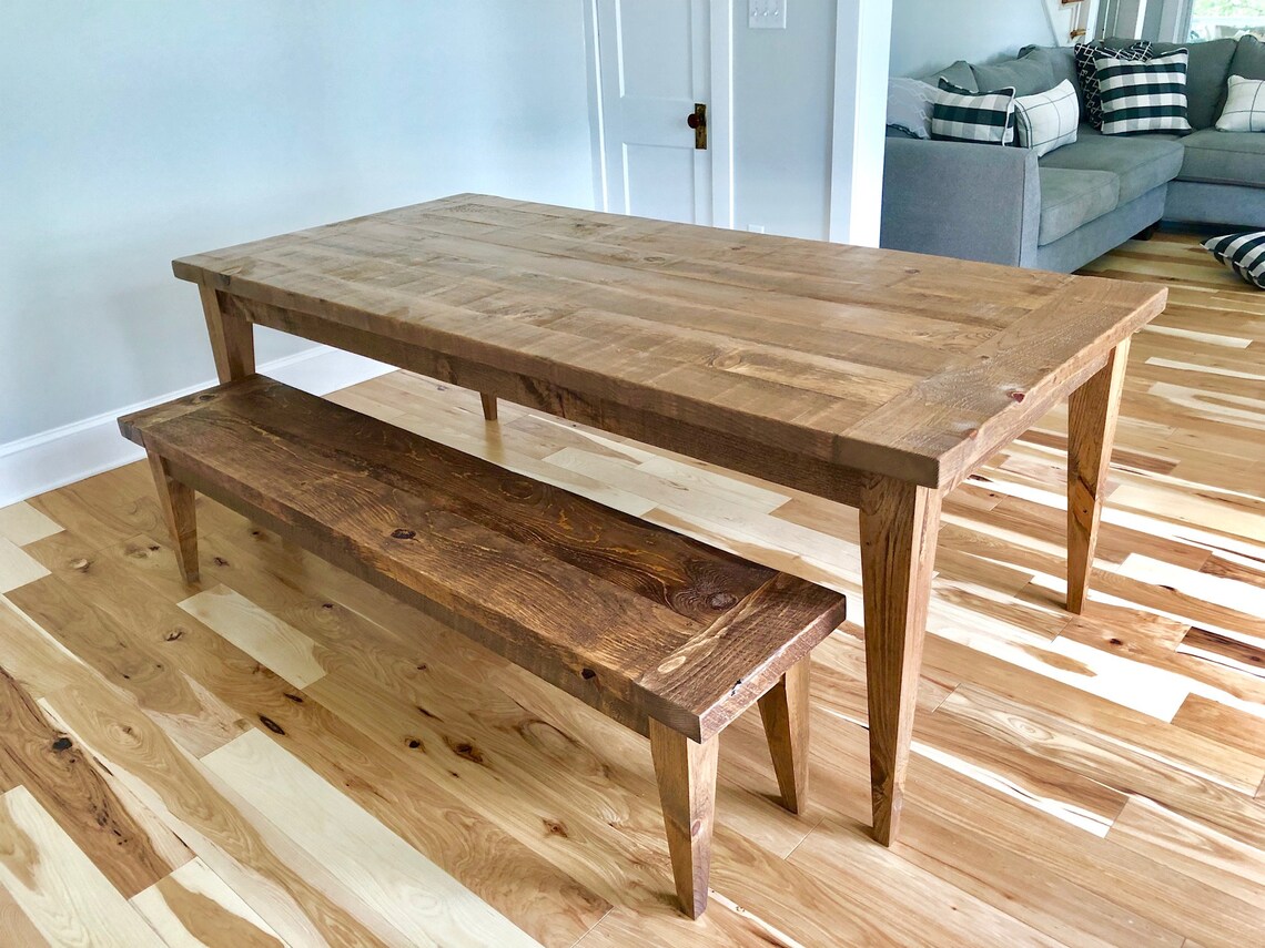 Tapered Leg Rustic Farmhouse Table Pine - Etsy