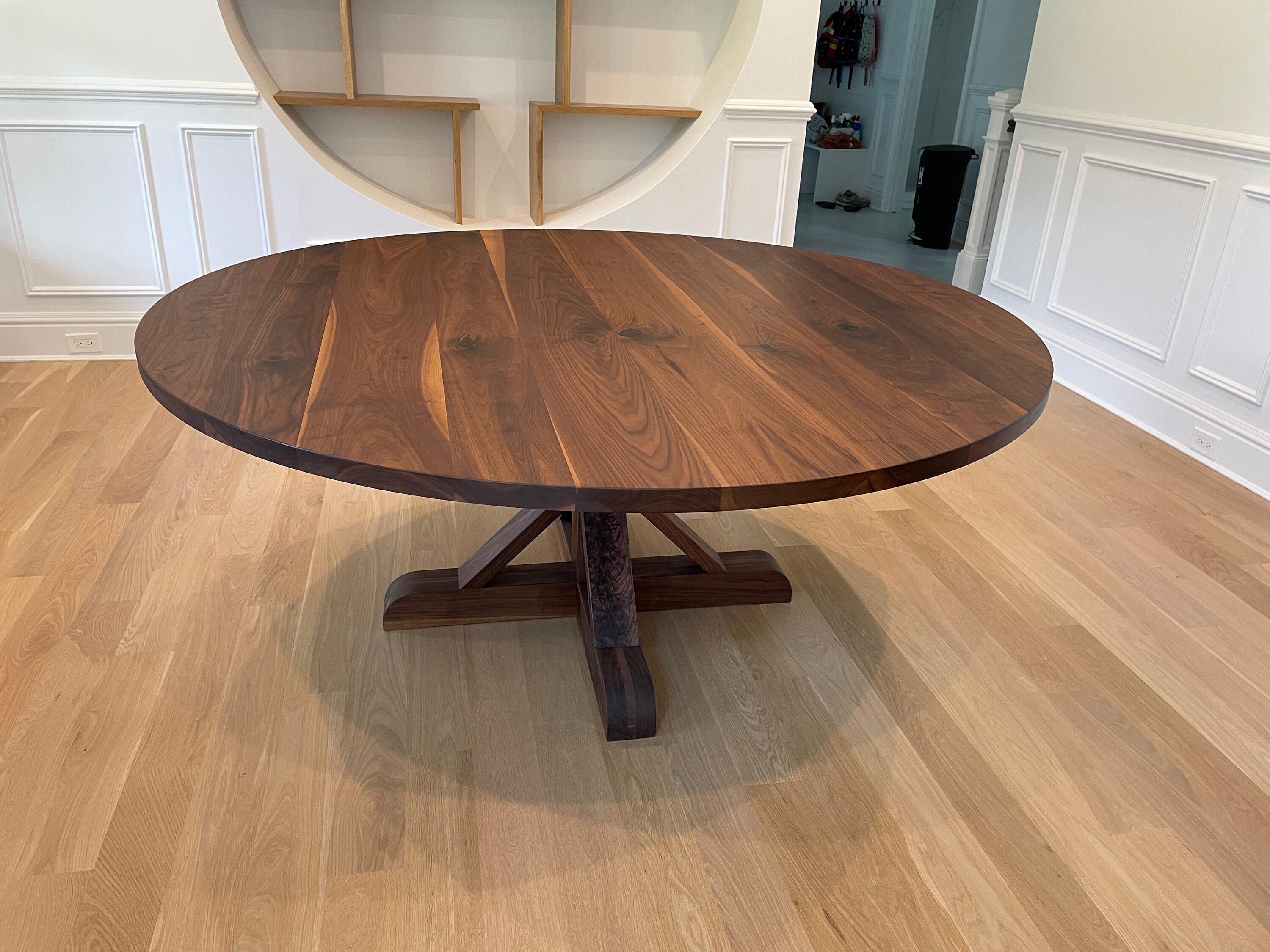 X Base Round Table Walnut - Etsy