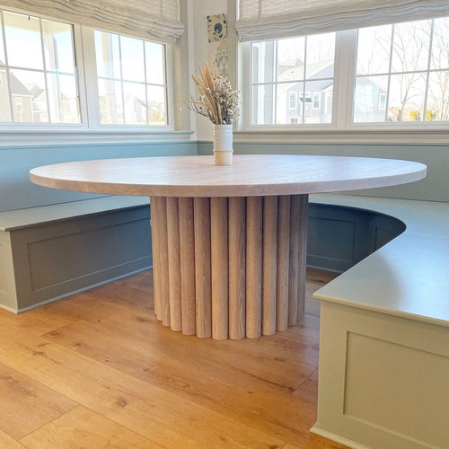 Reeded Tambour Base Round Dining Table - Etsy