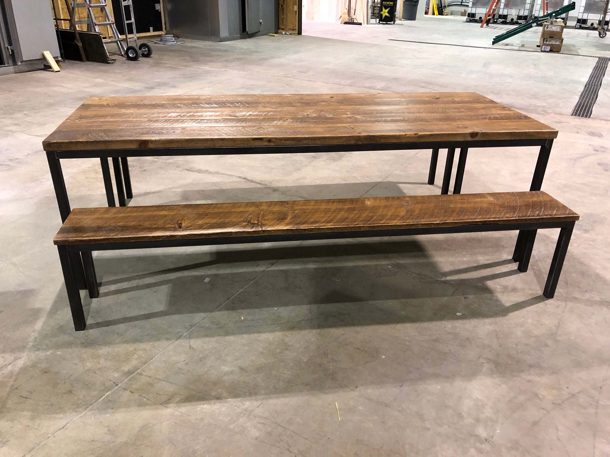 Rustic Industrial Table - Etsy