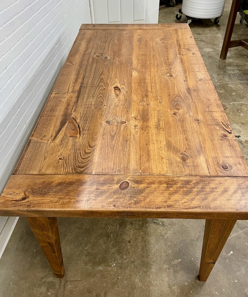 Tapered Leg Rustic Farmhouse Table Pine - Etsy