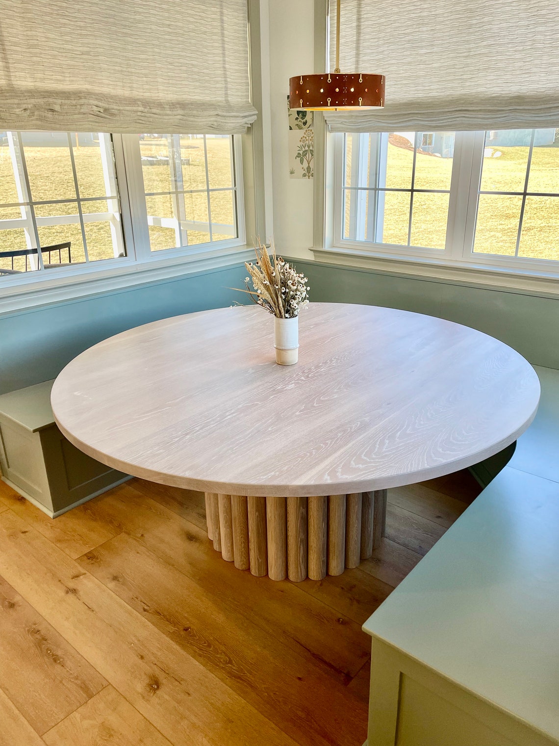 Reeded Tambour Base Round Dining Table - Etsy