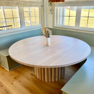 Reeded Tambour Base Round Dining Table - Etsy