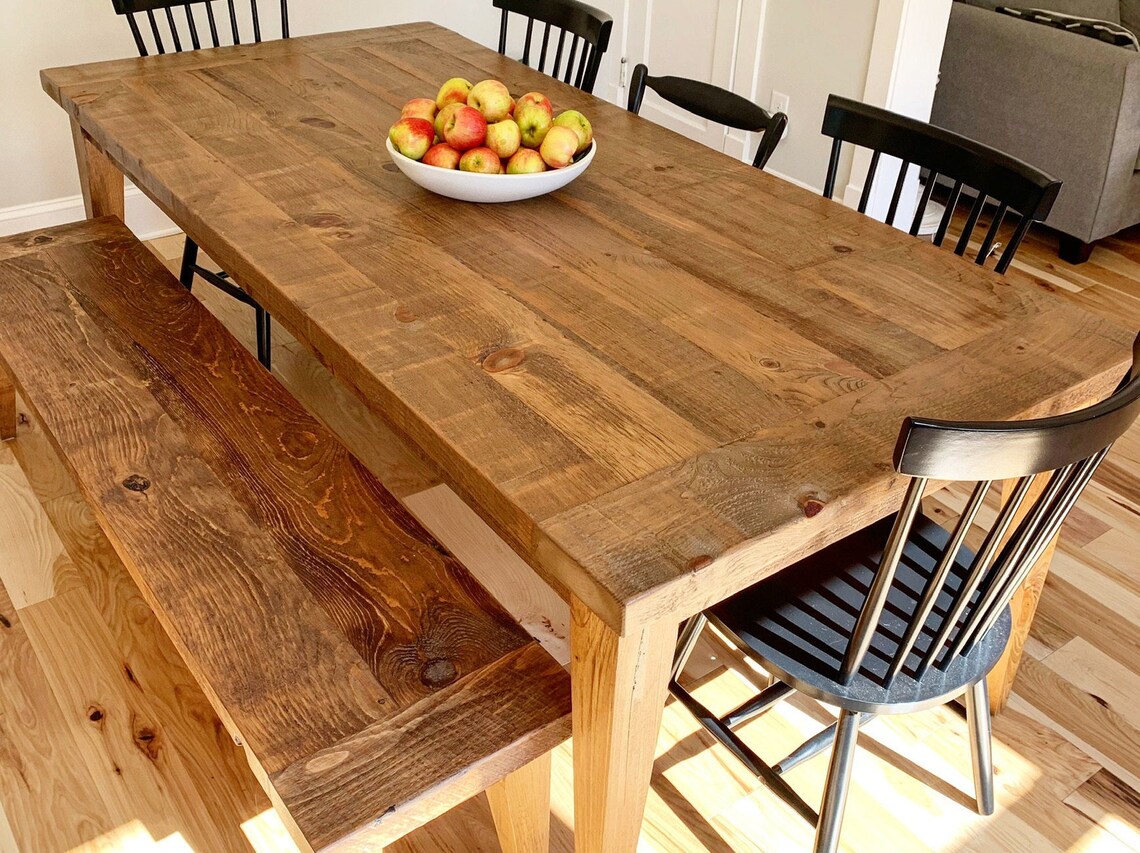 Tapered Leg Rustic Farmhouse Table Pine - Etsy