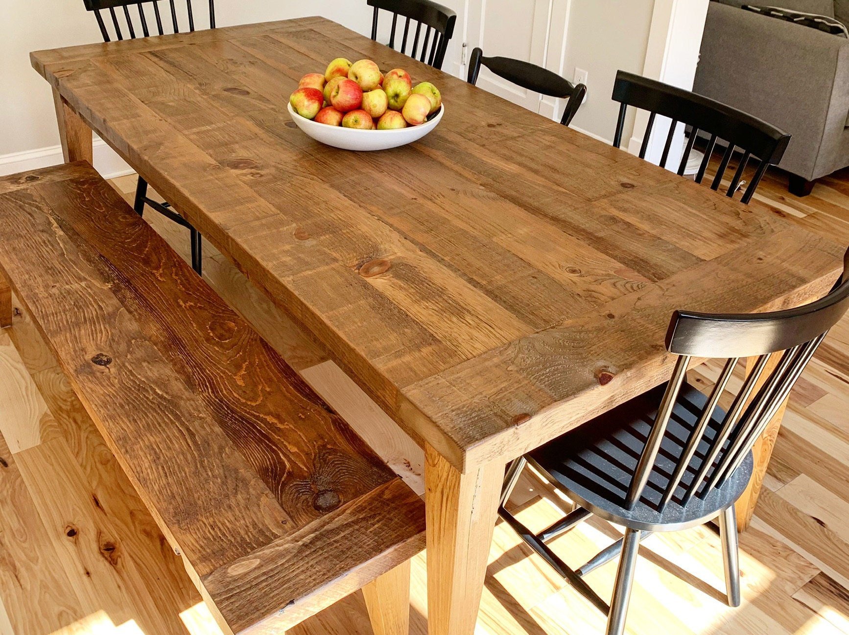 Tapered Leg Rustic Farmhouse Table Pine - Etsy