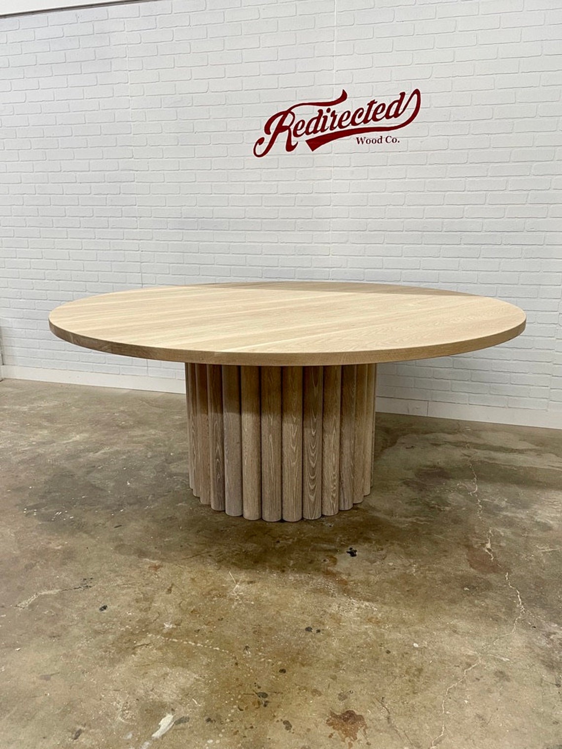 Reeded Tambour Base Round Dining Table - Etsy