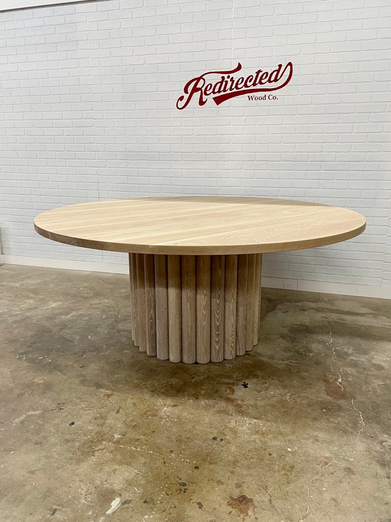 Reeded Tambour Base Round Dining Table - Etsy