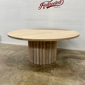 Reeded Tambour Base Round Dining Table - Etsy