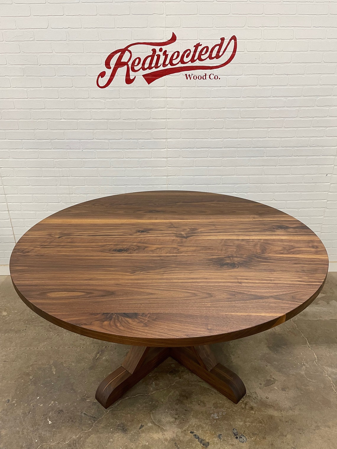 X Base Round Table Walnut - Etsy