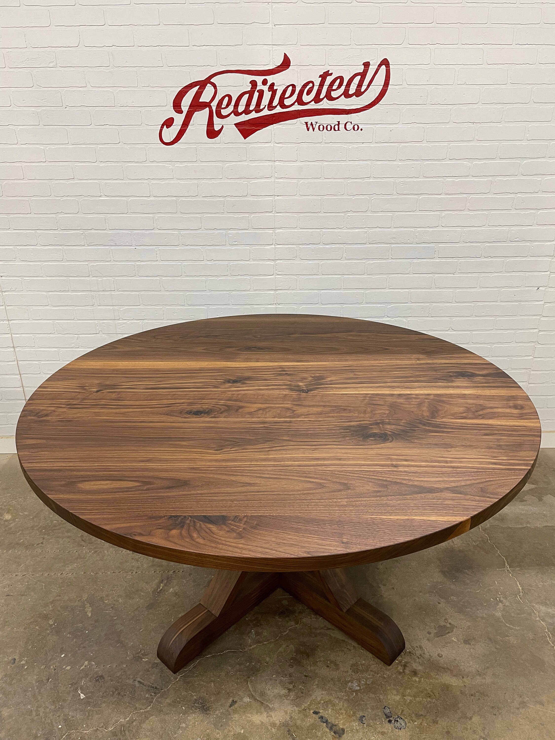 X Base Round Table Walnut - Etsy