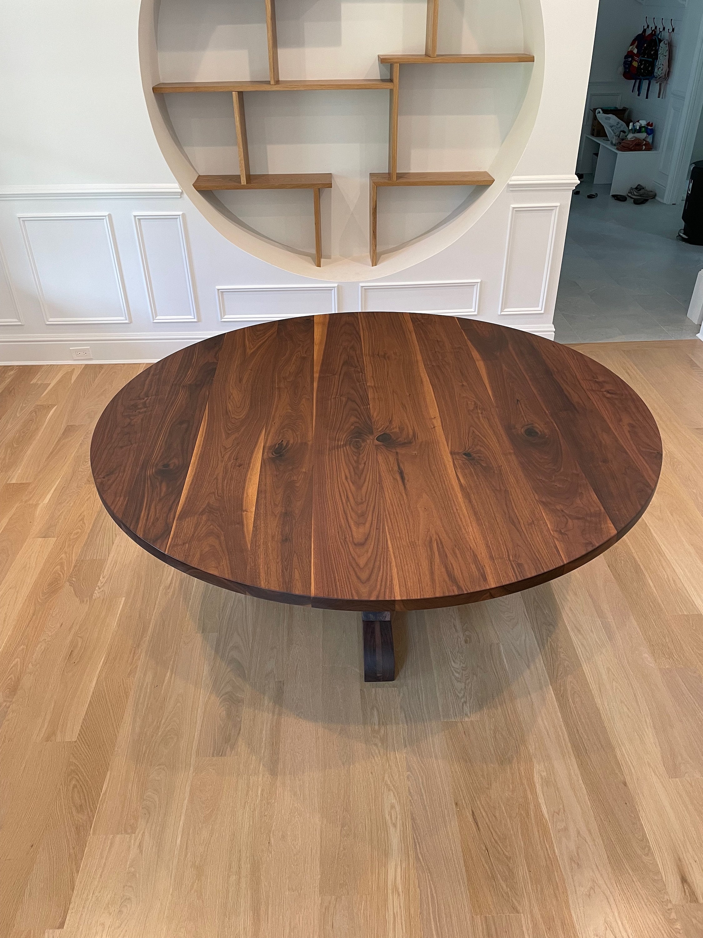 X Base Round Table Walnut - Etsy
