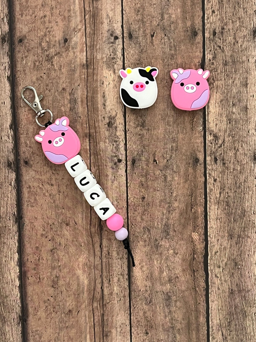 Squish Animals Custom Name Tag Keychain Bag Bling Zipper - Etsy