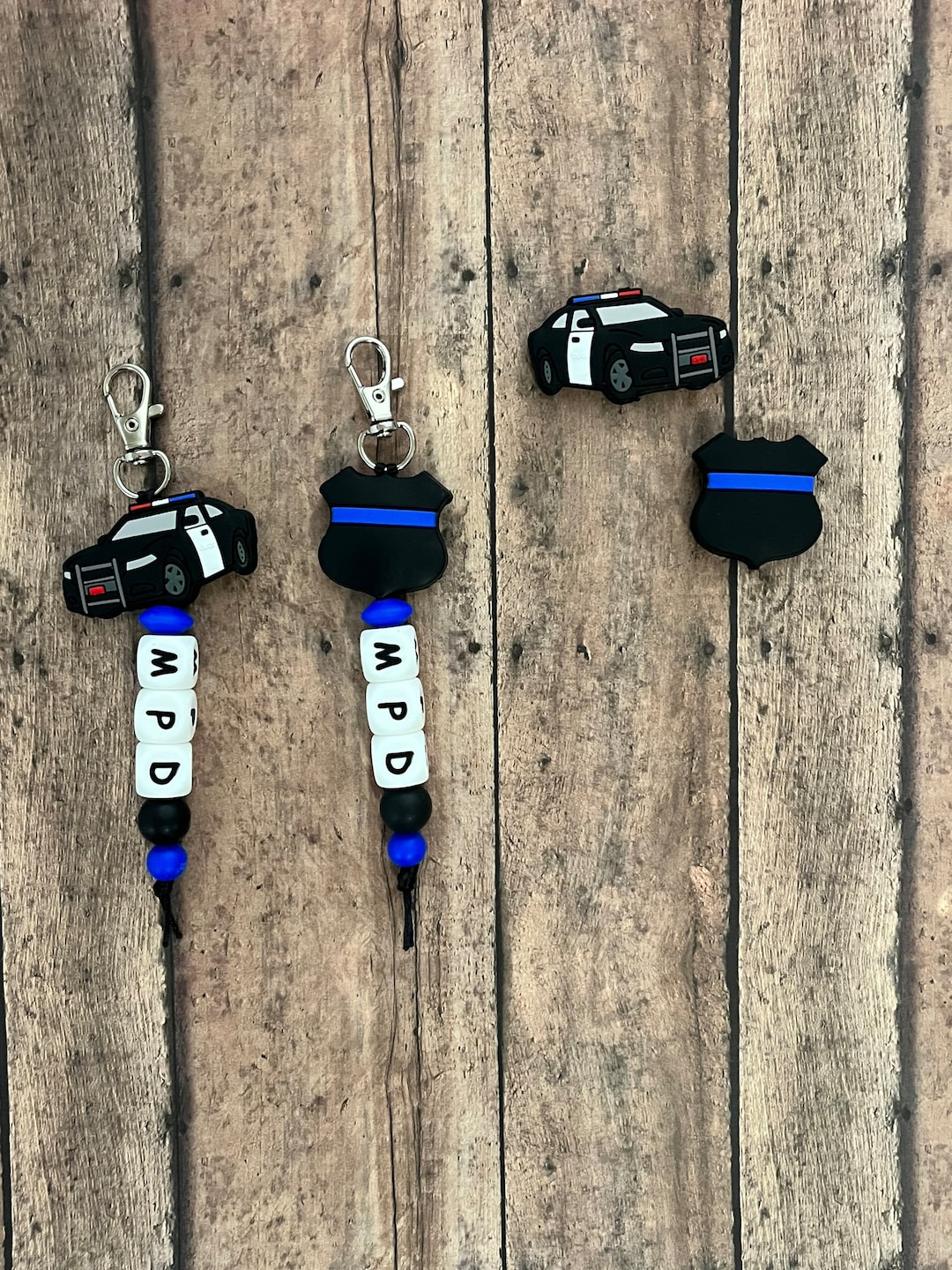 Police Custom Name Tag Keychain, Zipper Charm, Name Tag, Gift ...