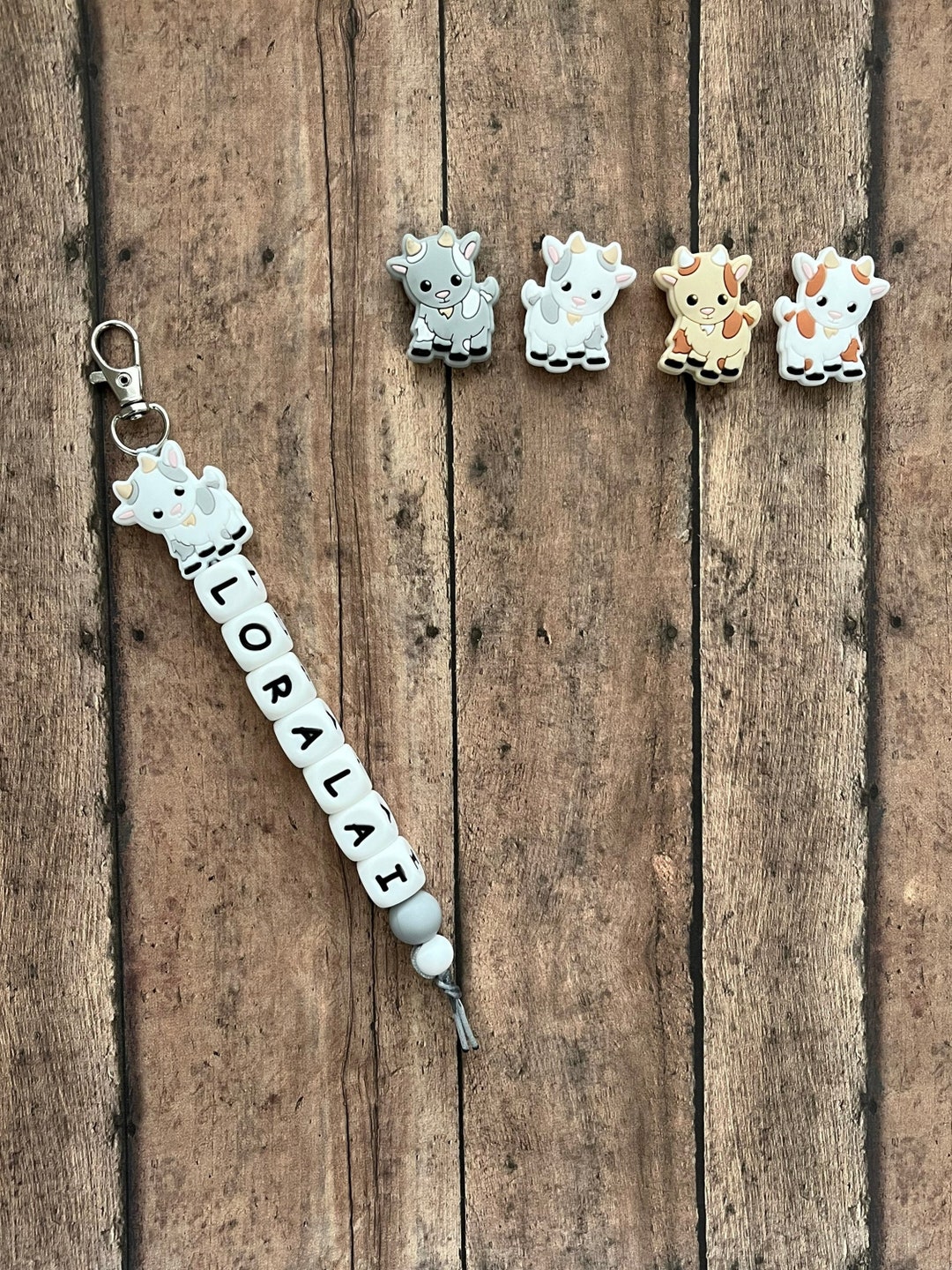 Goats Custom Name Tag Keychain, Zipper Charm, Name Tag, Gift ...