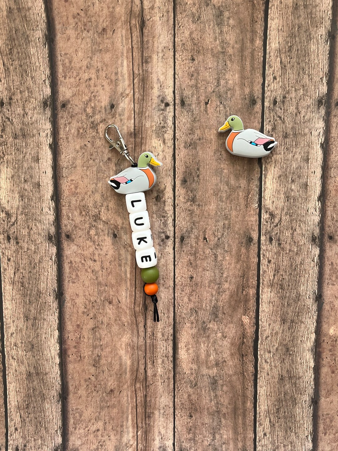 Duck Custom Name Tag Keychain, Zipper Pull, Gift, Personalize, Decoy ...