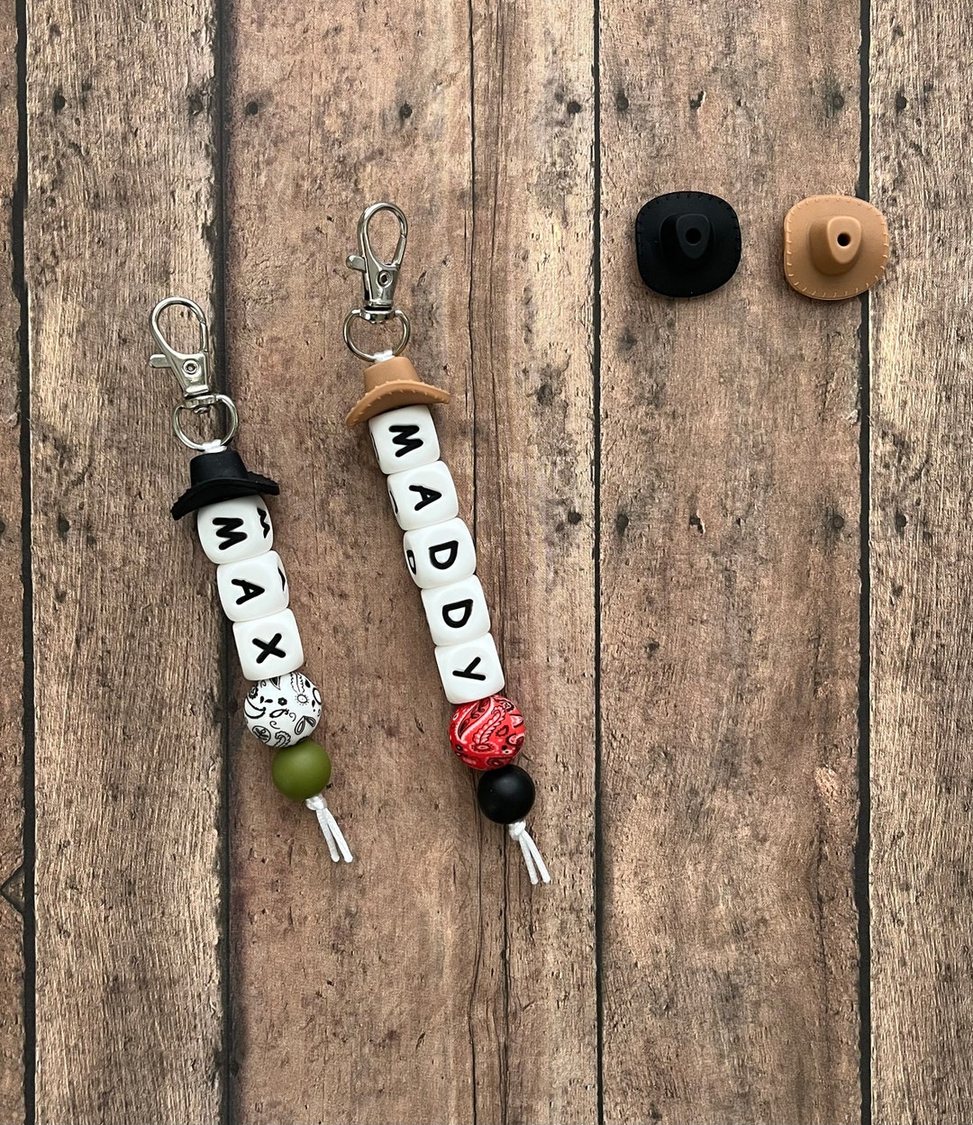 Cowboy Hat Custom Name Tag Keychain Zipper Charm Name Tag - Etsy
