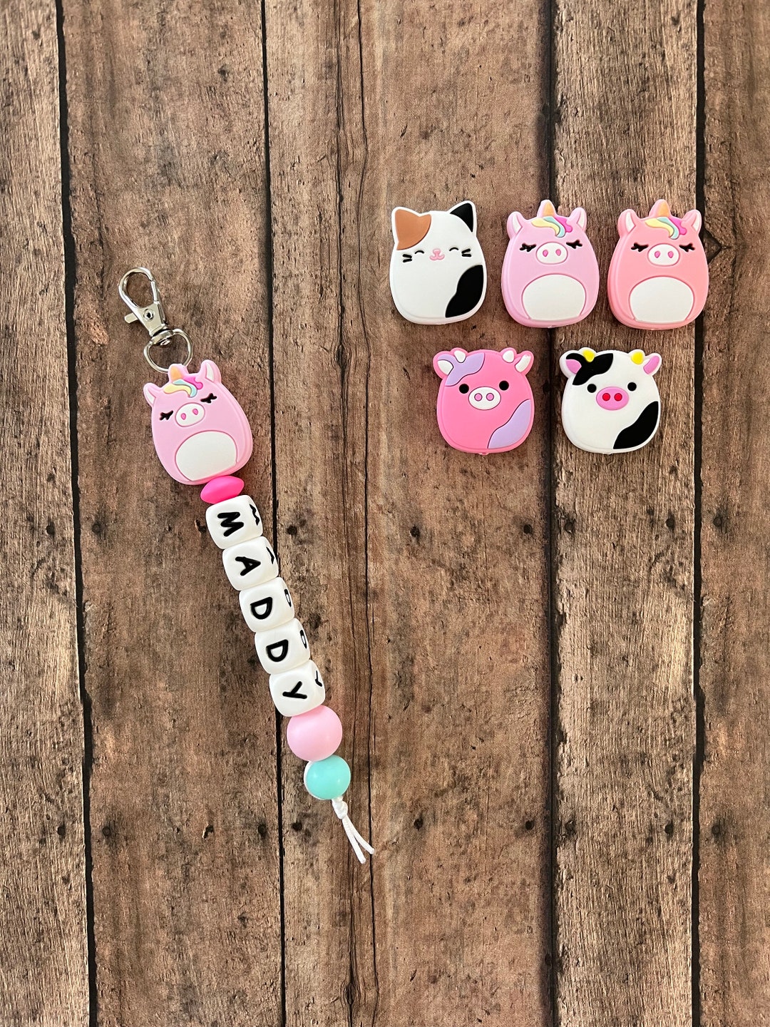 Squish Animals Custom Name Tag Keychain, Bag Bling, Zipper Charm, Name ...