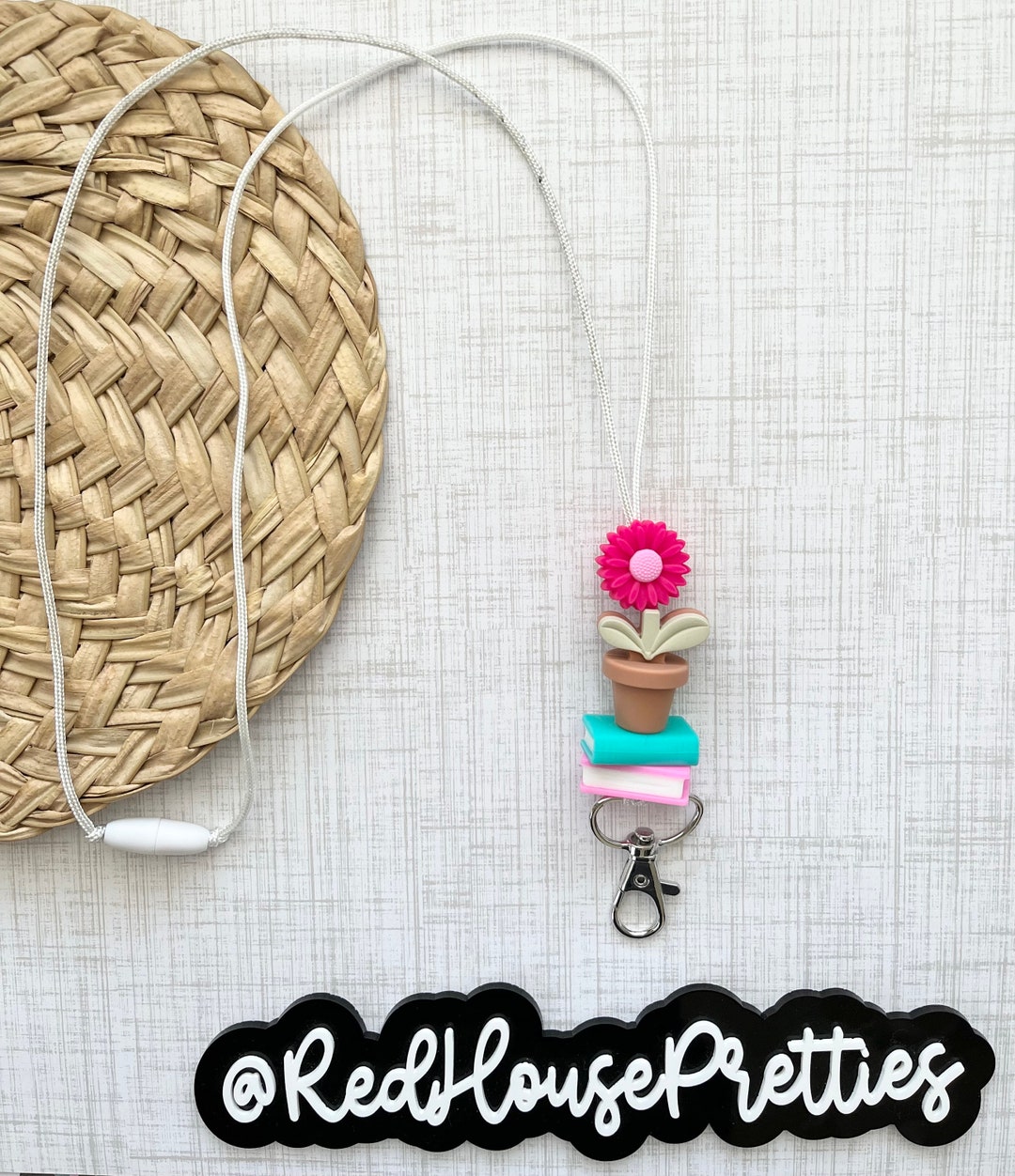 Flower Pot Lanyard, Teacher Gift, Badge ID Holder, Office, Student Id ...