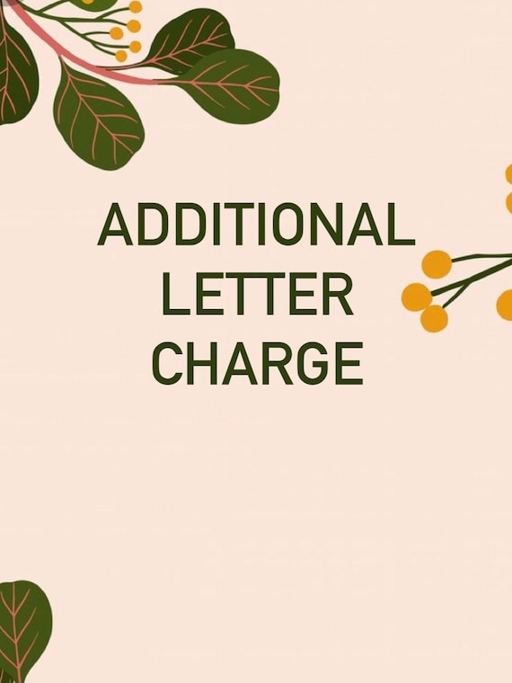 Additional Letter Charge - Etsy