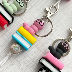 Bookworm Keychain, Bag Bling, Gifts for Her, Gift, Keychain, Worm ...